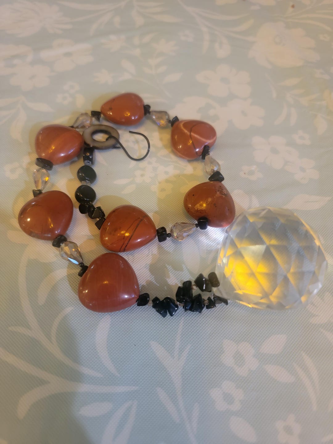 Red Jasper Suncatcher, Black Obsidian Suncatcher, Red Jasper and Black ...