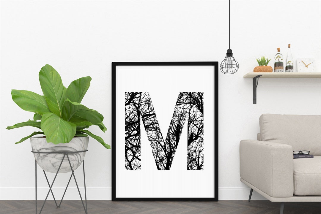 Nature Letter M, Printable Wall Decor, Minimalist Prints, Inspirational ...