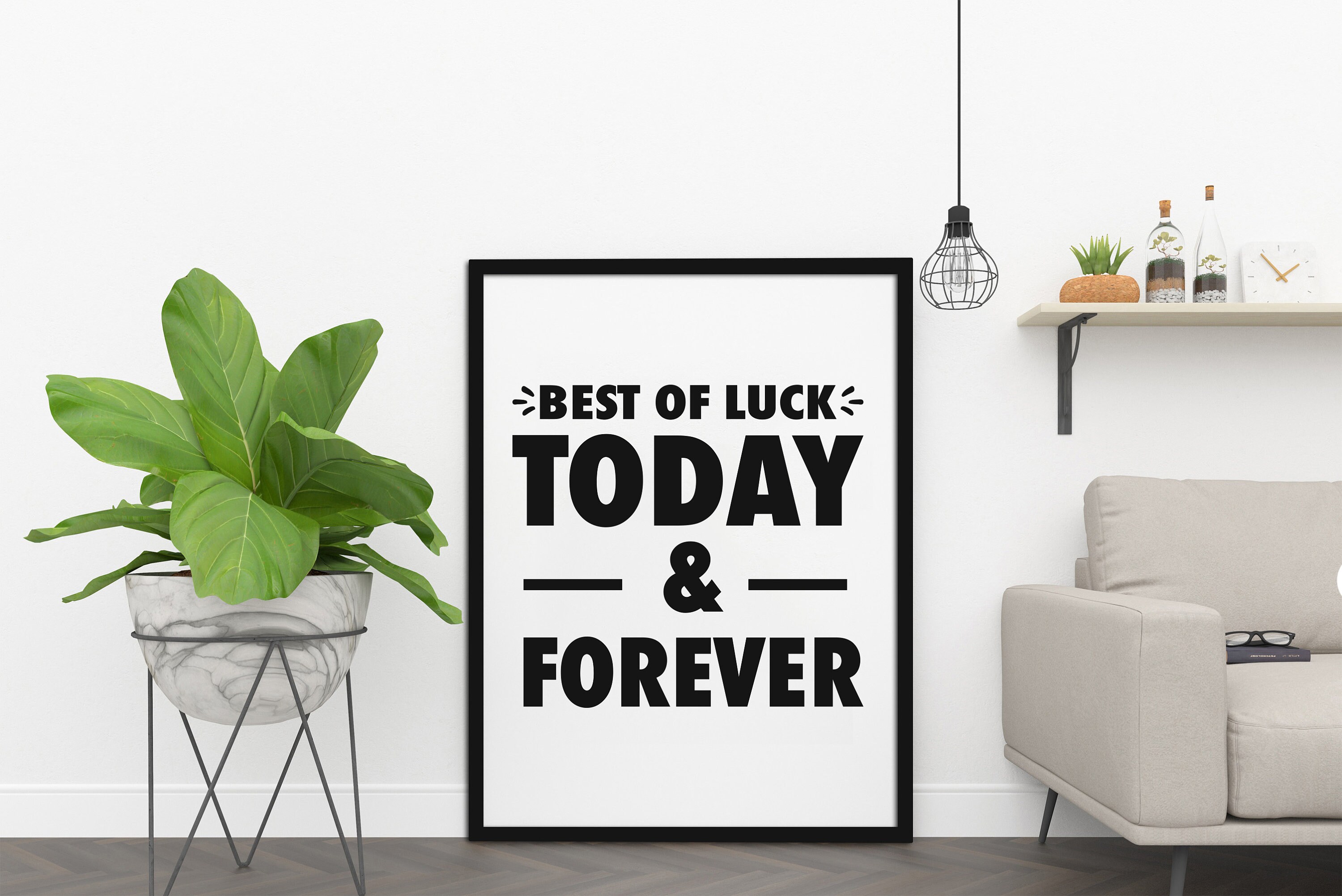 Best of Luck, Printable Wall Decor, Minimalist Prints, Inspirational ...