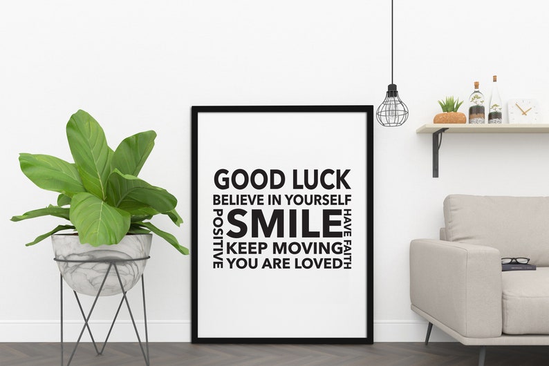 Good Luck, Printable Wall Decor, Minimalist Prints, Inspirational ...