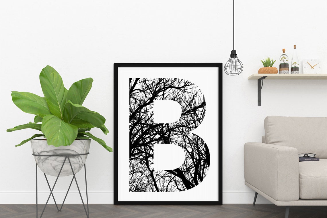Nature Letter B, Printable Wall Decor, Minimalist Prints, Inspirational ...