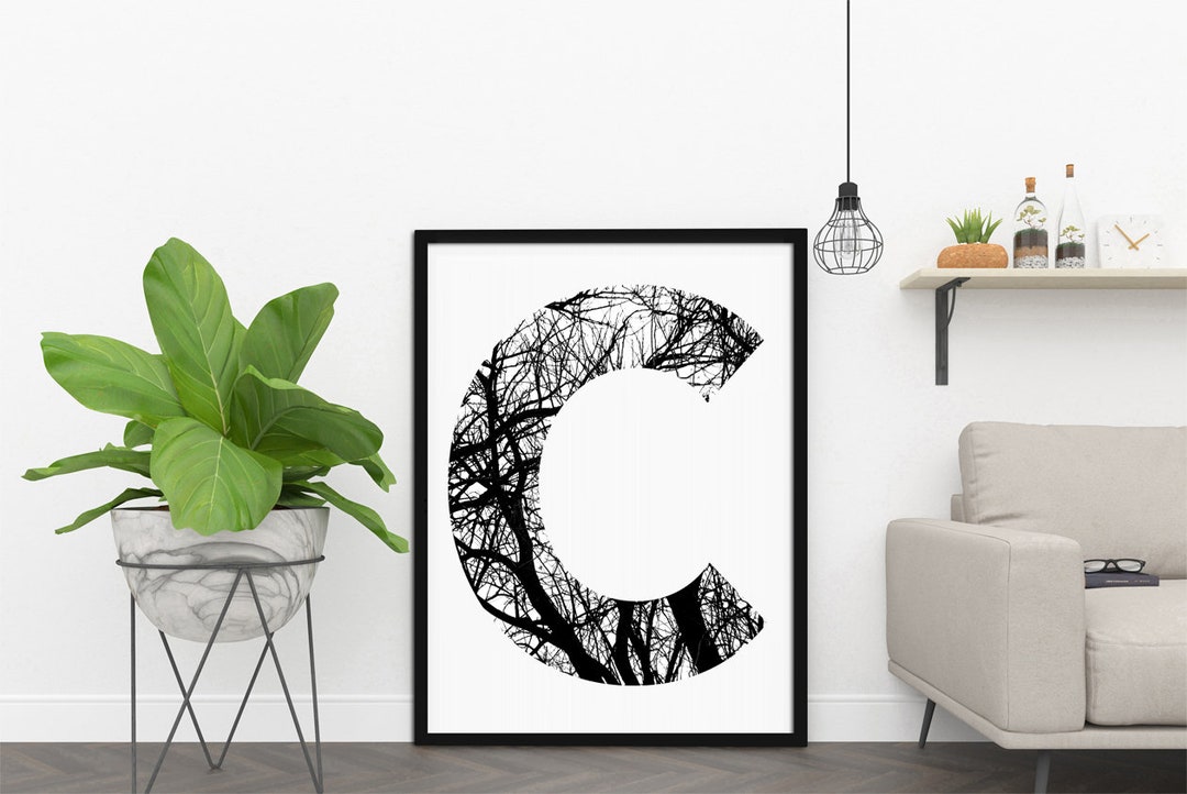 Nature Letter C, Printable Wall Decor, Minimalist Prints, Inspirational ...