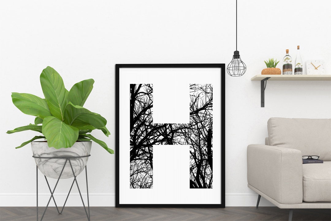 Nature Letter H, Printable Wall Decor, Minimalist Prints, Inspirational ...