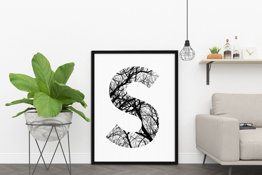 Nature Letter S, Printable Wall Decor, Minimalist Prints, Inspirational ...