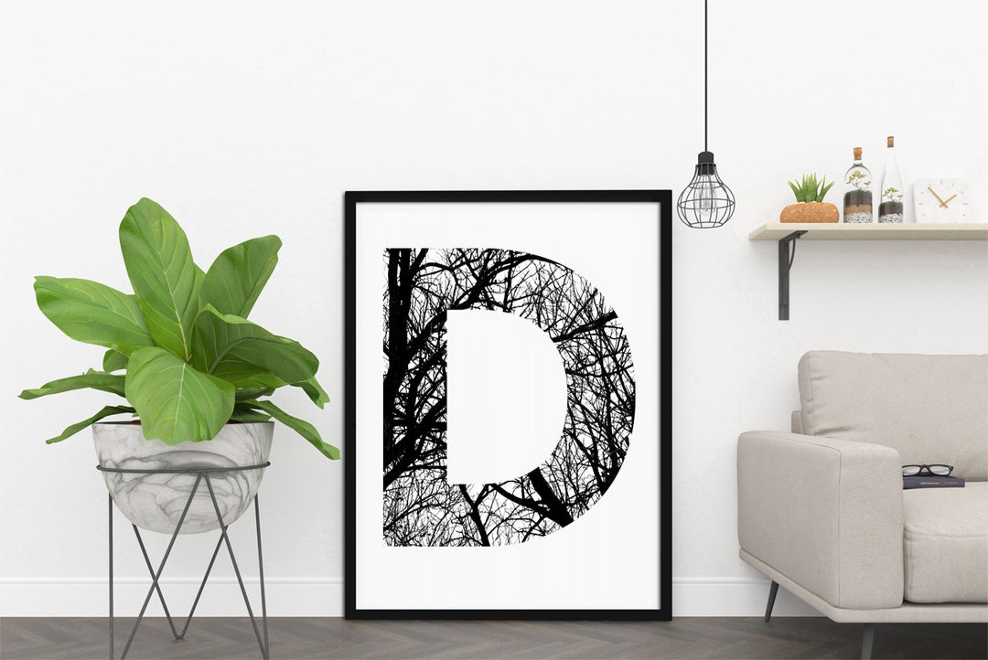 Nature Letter D, Printable Wall Decor, Minimalist Prints, Inspirational ...