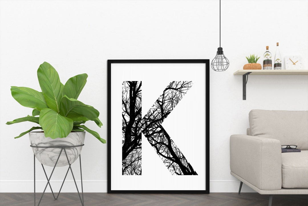 Nature Letter K, Printable Wall Decor, Minimalist Prints, Inspirational ...