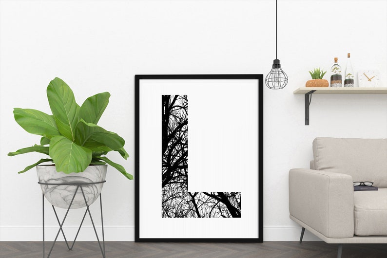 Nature Letter L, Printable Wall Decor, Minimalist Prints, Inspirational ...