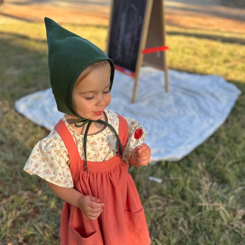 Red Linen Pixie Bonnet Baby Elf Hat Gnome Hat Baby Winter - Etsy