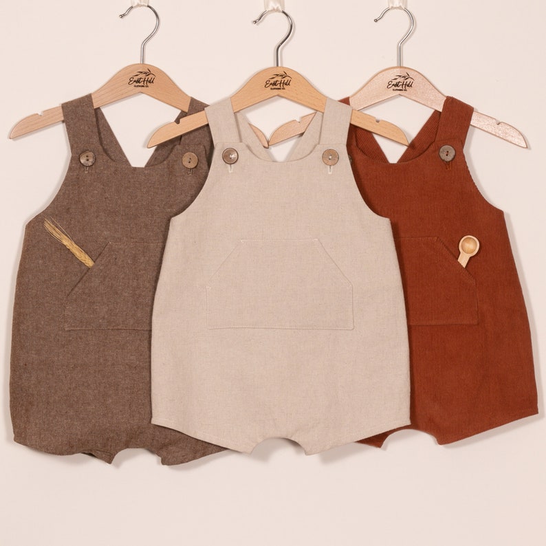 Minimalist Baby Overalls Shorts, Gender Neutral Baby Romper, Baby Boy ...