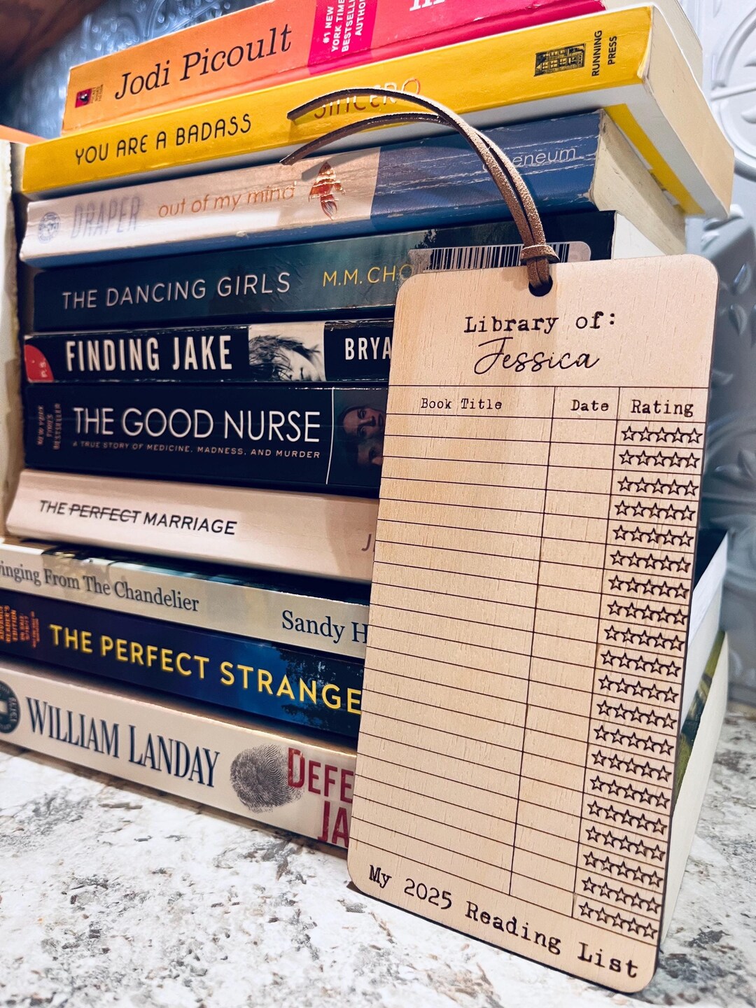 Engraved Personalized Bookmark, Library of Bookmark, 2025 Reading Log ...