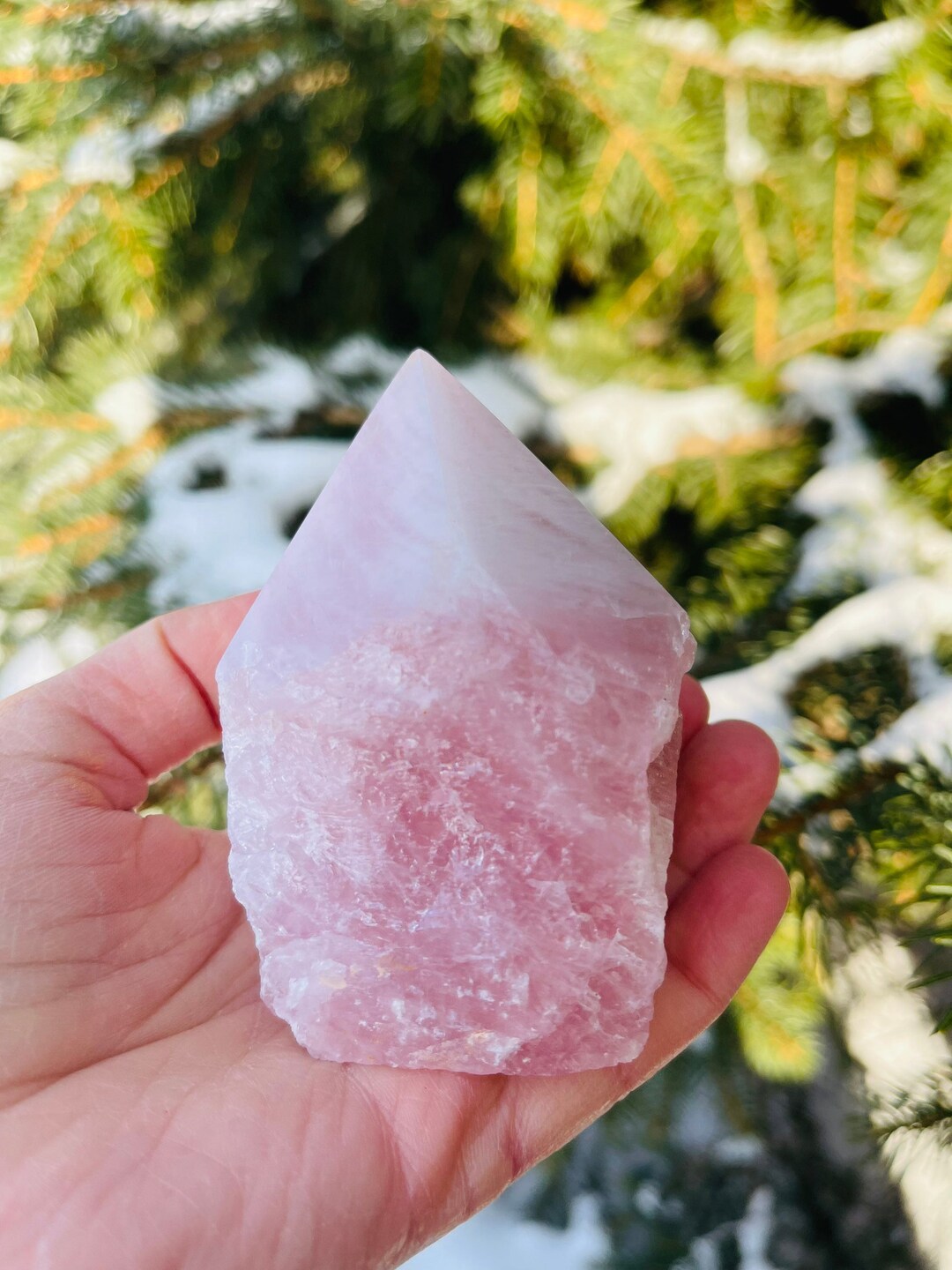 NATURAL ROSE QUARTZ, Rose Quartz Point, Semi Polished Rose Quartz Point ...