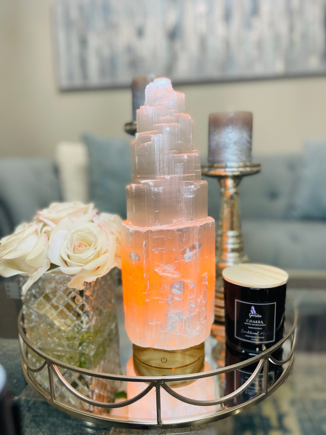 Selenite Lamp, Table Lamp, Crystal Lamp, Selenite Crystal Lamp ...