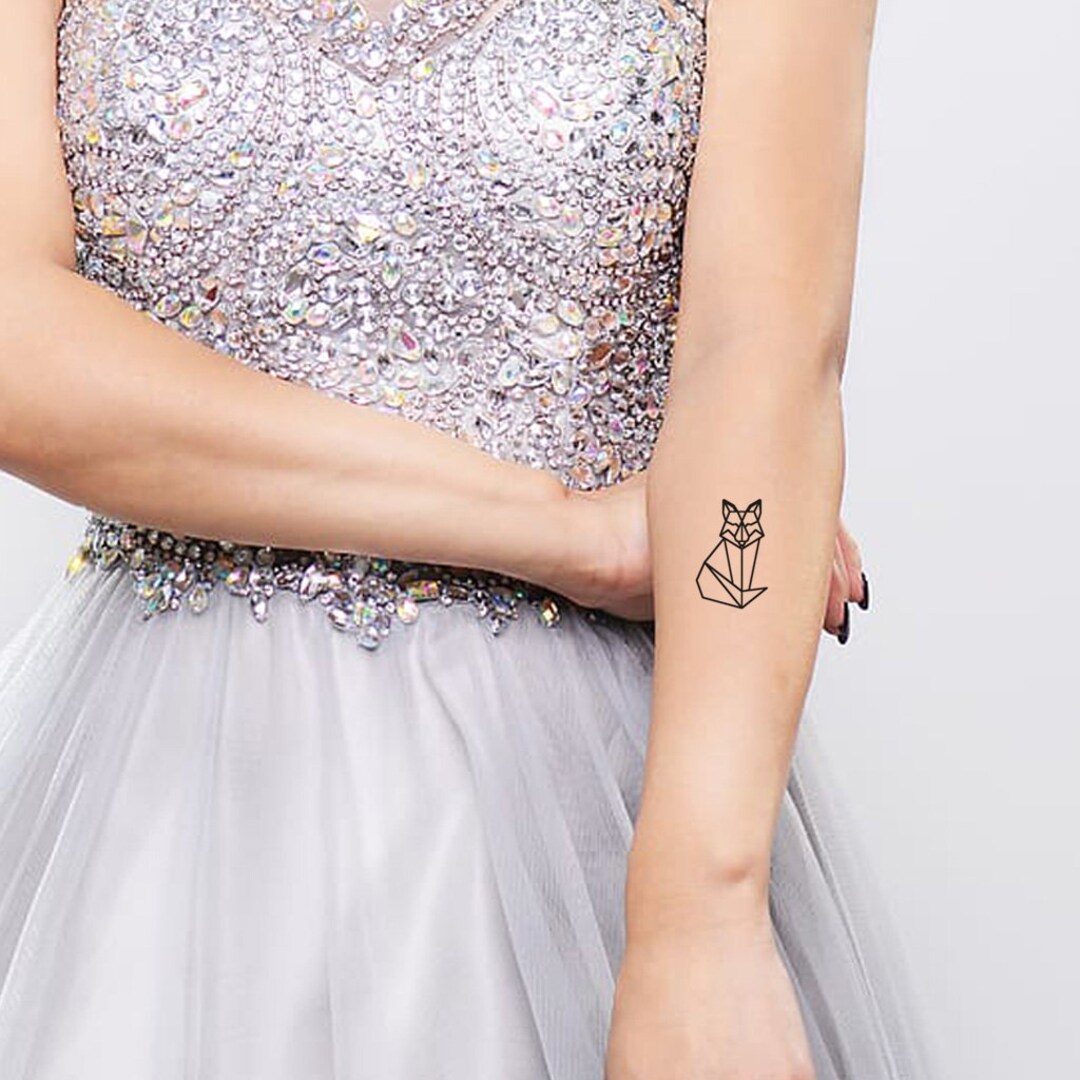 2 Fox Origami Temporary Tattoos - Etsy