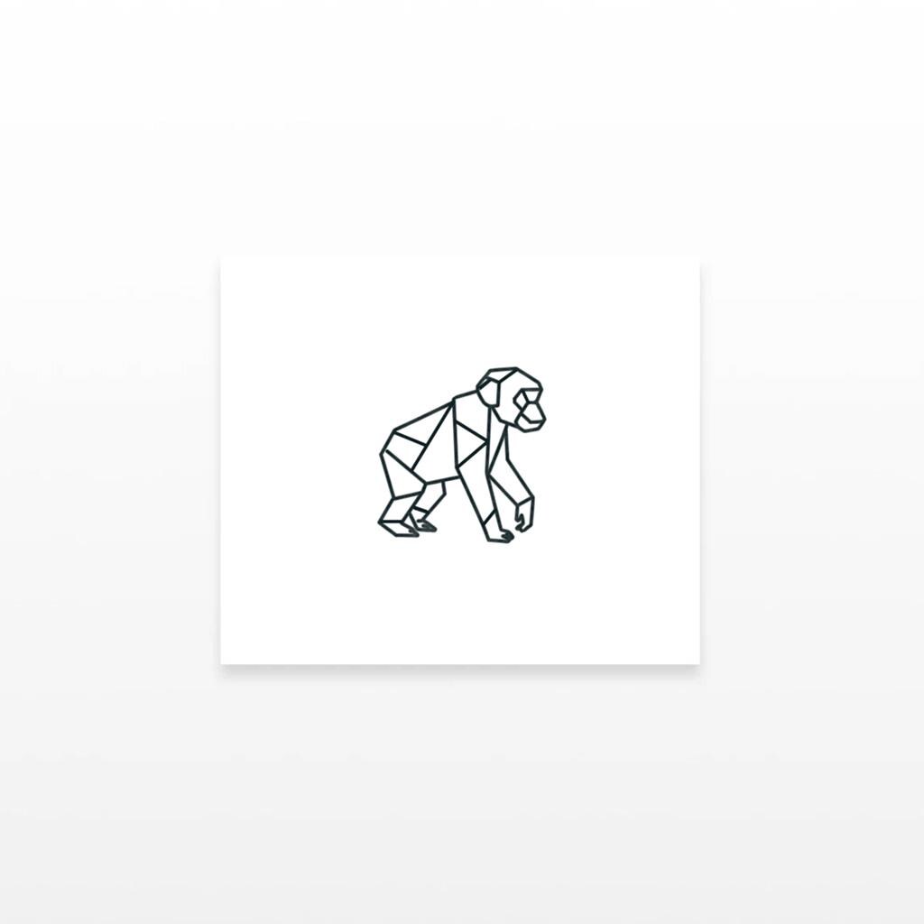 2x Monkey Origami Temporary Tattoos - Etsy