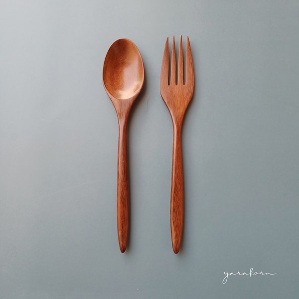 Wood Spoon and Fork - Etsy