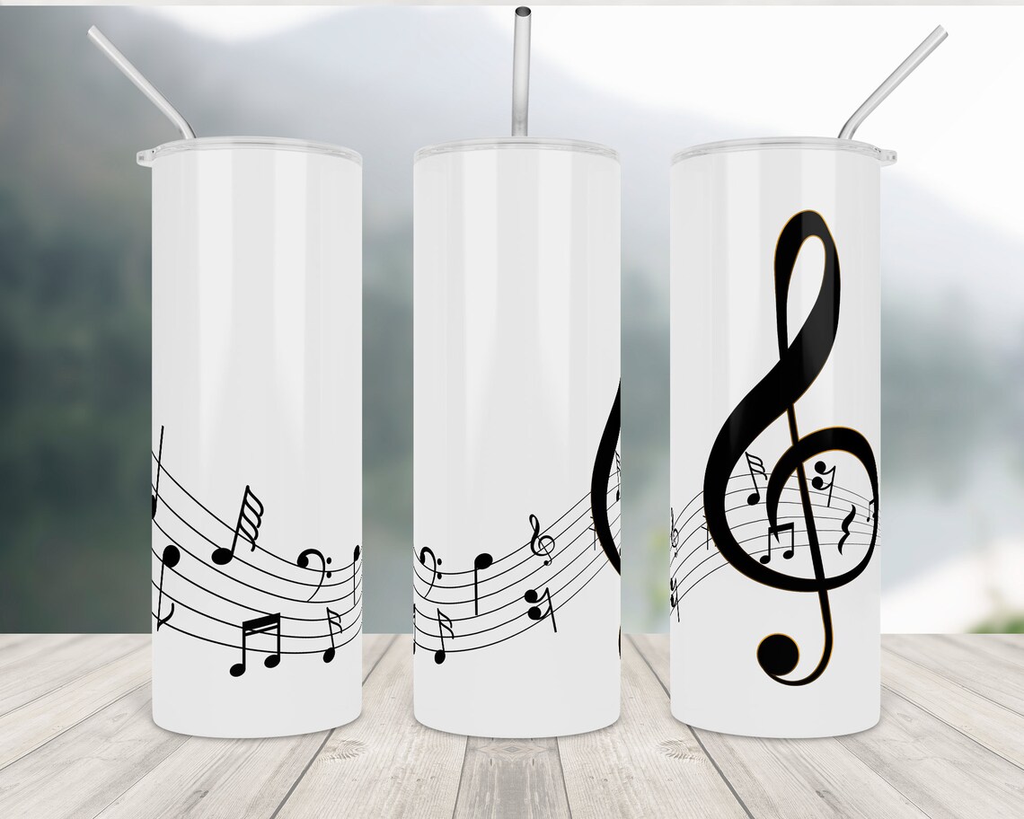 Music Notes Tumbler Png Sublimation Design Wrap Song Piano 20oz Skinny ...