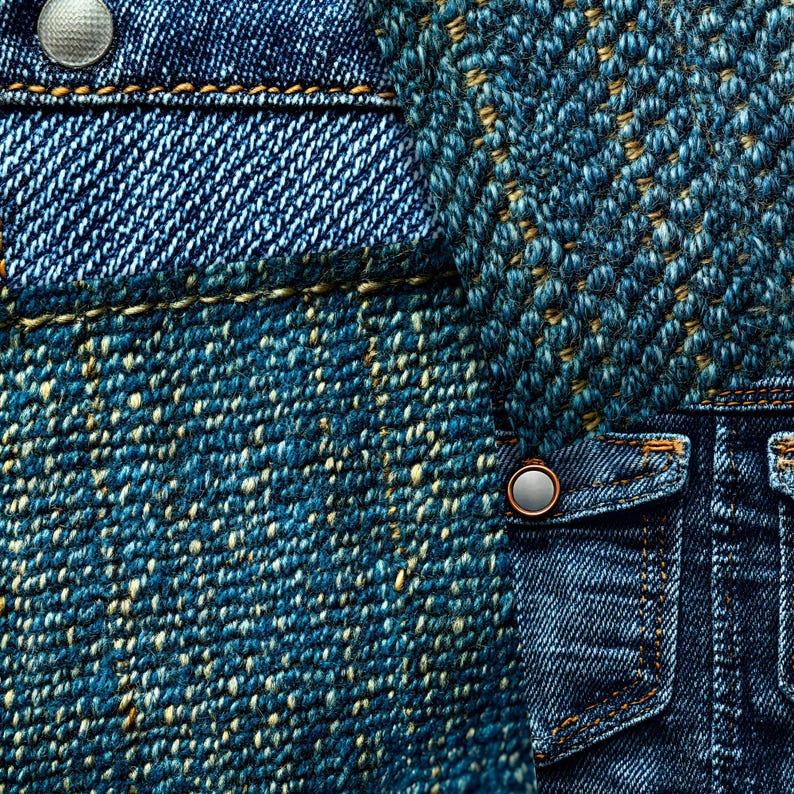 540 Blue Denim Textures Digital Papers Jean Fabric, Wrinkled ...