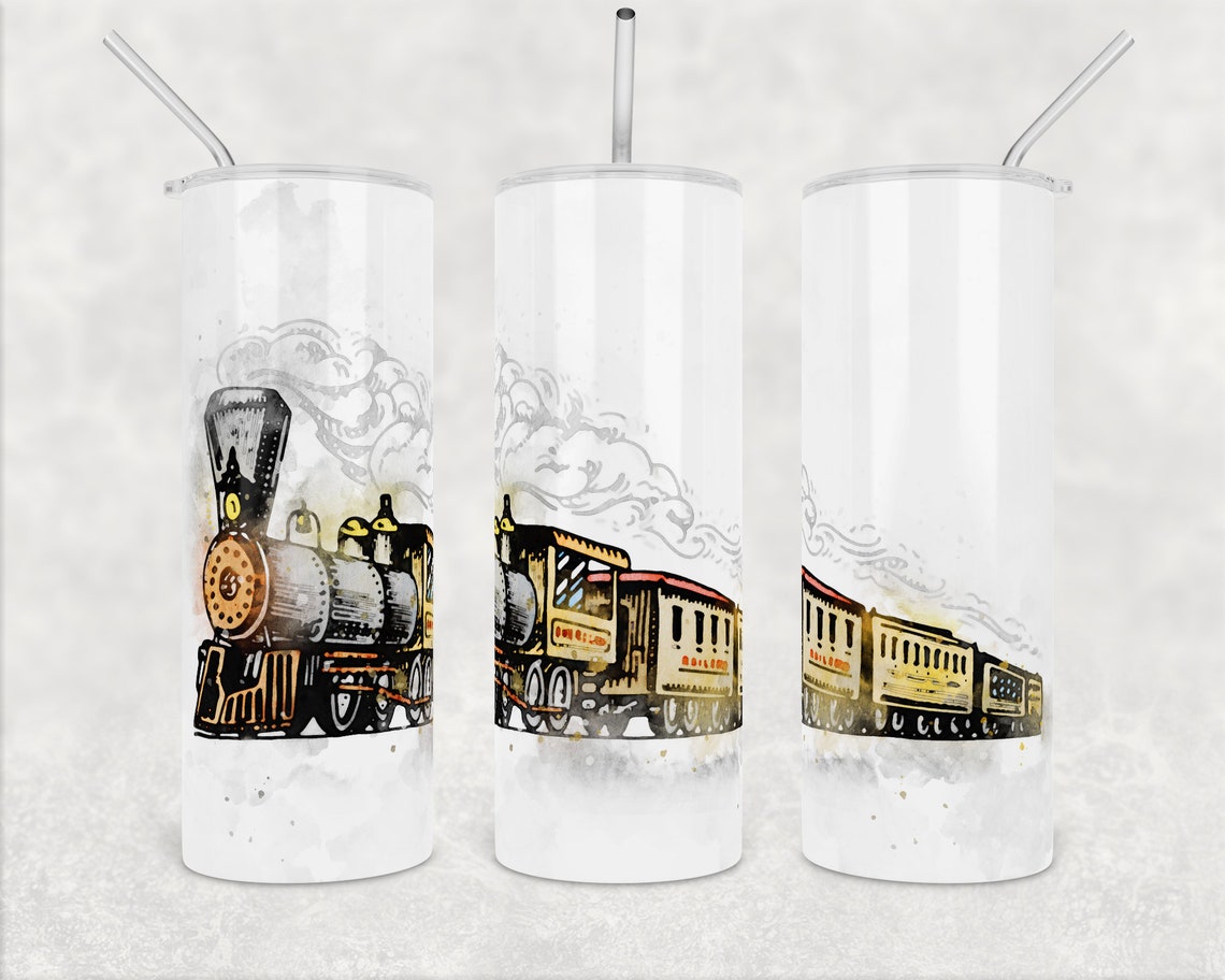 Train Tumbler Wrap Png Locomotive Skinny Tumbler Sublimation - Etsy