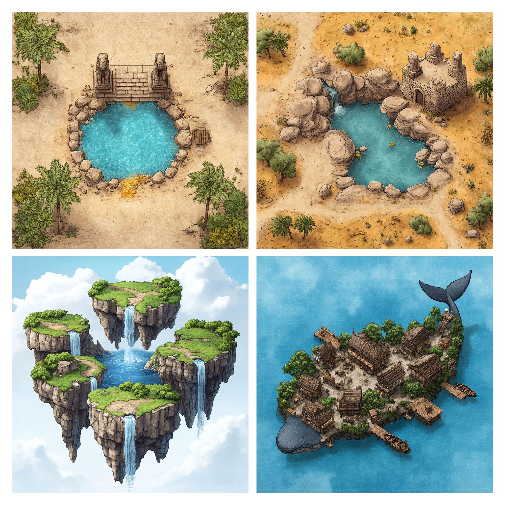 120+ Fantasy RPG Battle Maps Bundle | Tabletop Grid Maps for Dungeon ...