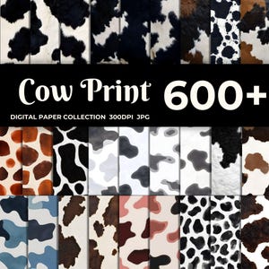 600+ Cow Print Digital Textures – Realistic Black, Brown, Cowskin ...