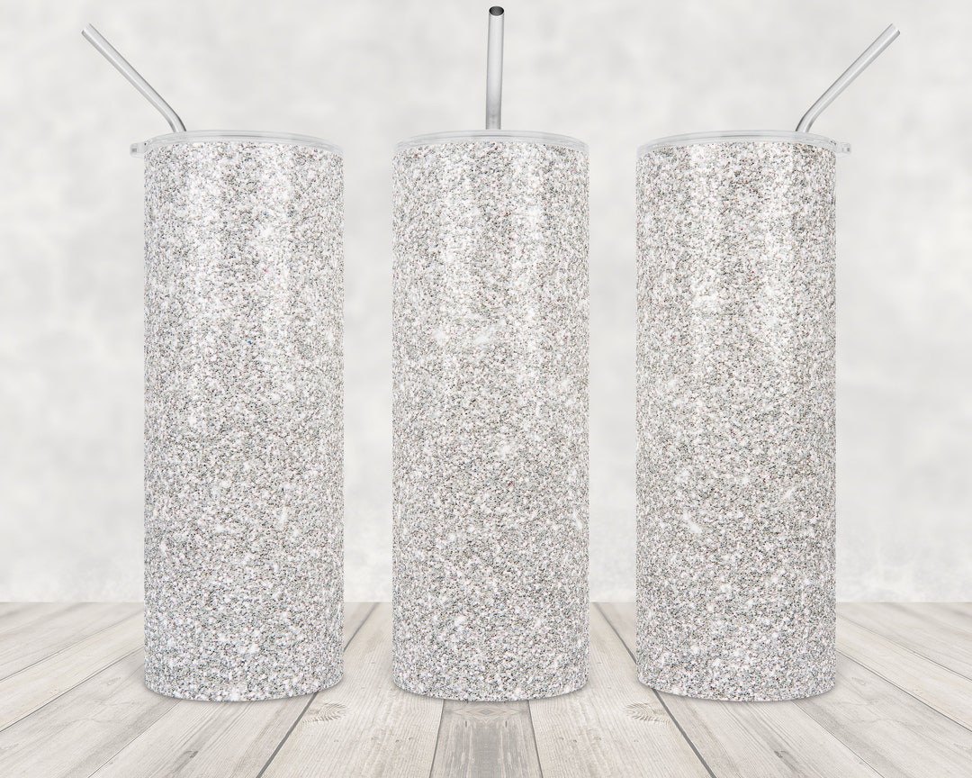 Silver Glitter Marble Sublimation Design Tumbler 20oz Skinny Tumbler ...