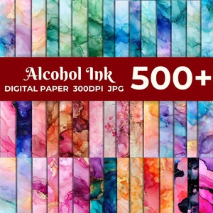 500+ Alcohol Ink Digital Paper Watercolor Printable Bundle Digital ...
