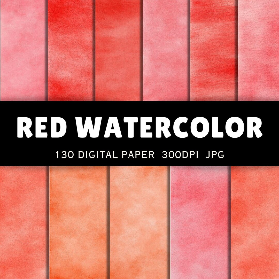 130+ Red Watercolor Backgrounds | Bright Sunshine Digital Paper for ...