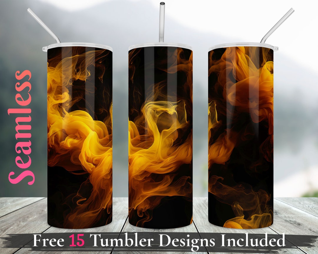 Yellow Smoke Tumbler Wrap Png 20oz Skinny Tumbler Sublimation Seamless ...