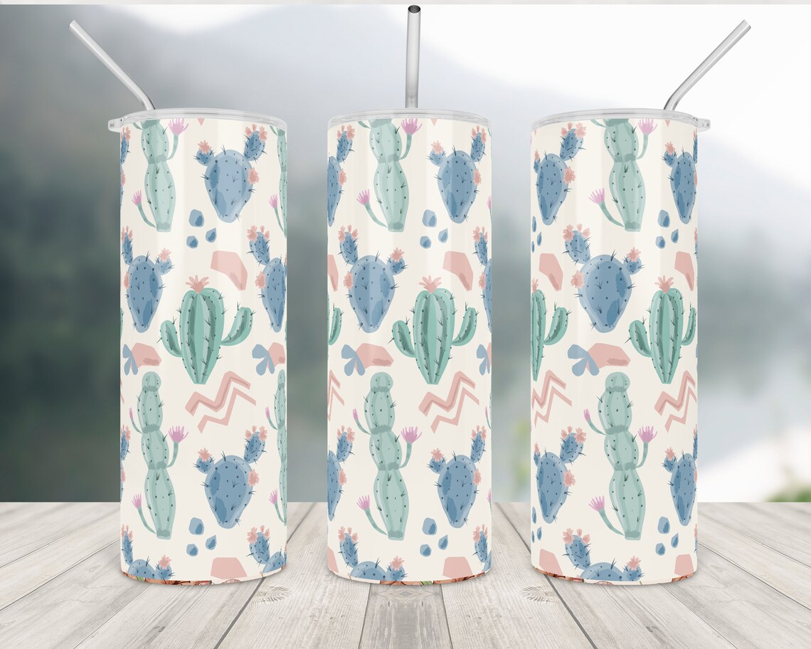Watercolor Cactus Tumbler Wrap Png Sublimation Design Cactus - Etsy
