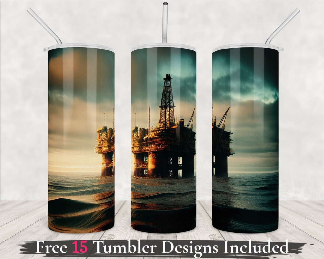 Oil Rig Tumbler Png Wrap 20oz Skinny Tumbler Sublimation Design ...