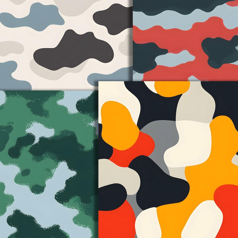 600+ Camouflage Digital Paper Pack, Army, Jungle & Urban Camo Patterns ...