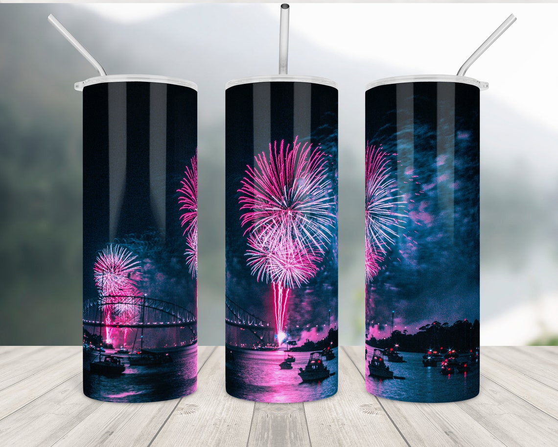 Firework Tumbler Wrap Sublimation Design 4th of July Usa - Etsy