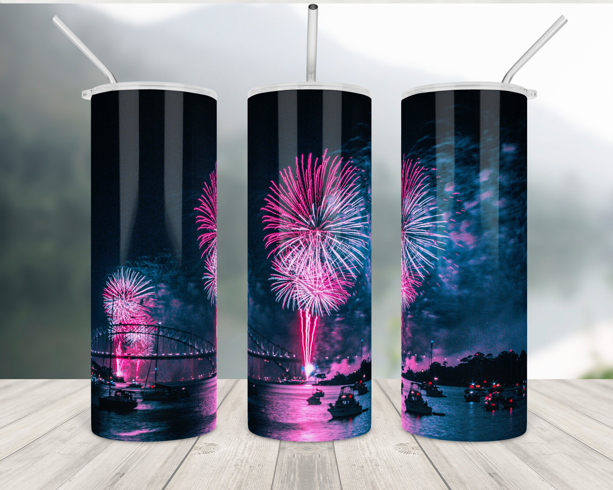 Firework Tumbler Wrap Sublimation Design 4th of July Usa - Etsy