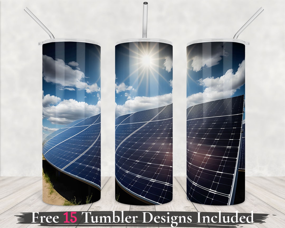 Solar Panel Tumbler Wrap Sublimation Designs for Tumbler Downloads ...