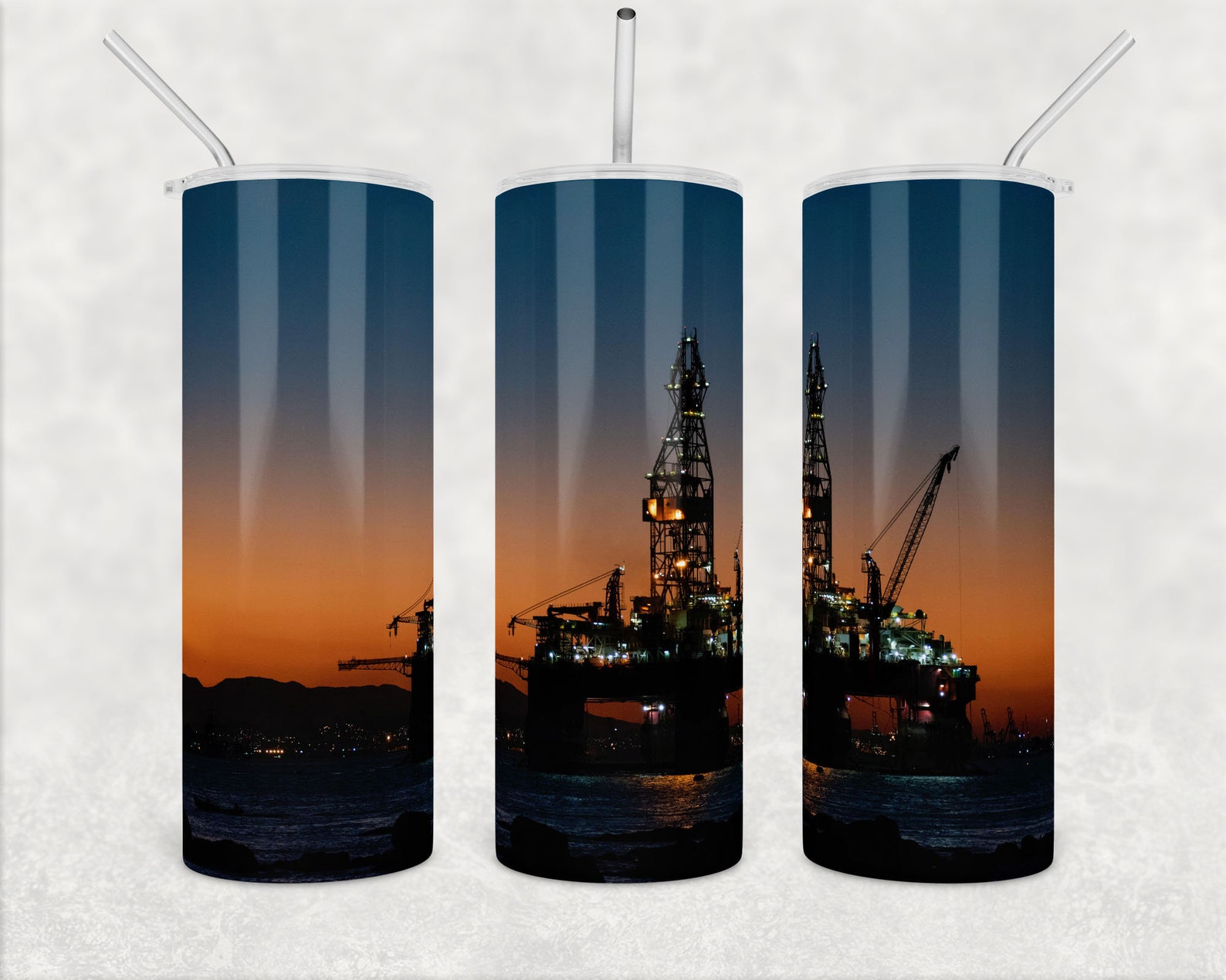 Oil Rig Tumbler Png Wrap 20oz Skinny Tumbler Sublimation | Etsy