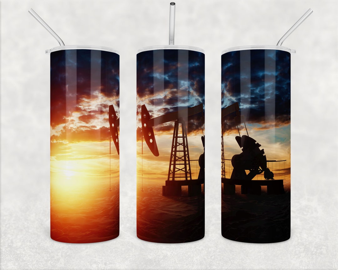 Oil Rig Tumbler Png Wrap 20oz Skinny Tumbler Sublimation Design ...