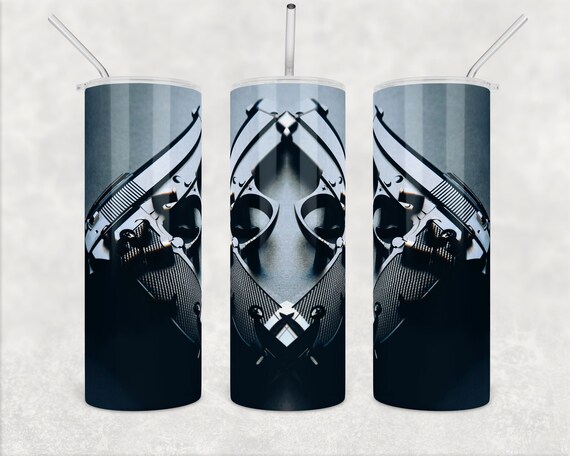 Pistol Tumbler Wrap Png 20oz Skinny Tumbler Handgun Bullet Gun - Etsy