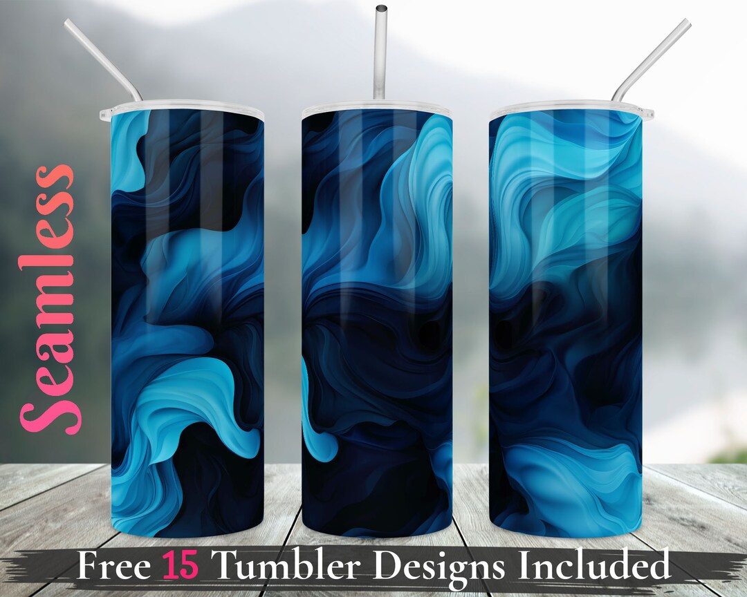 Seamless Blue Smoke Tumbler Png 20oz Skinny Tumbler Wrap Sublimation ...