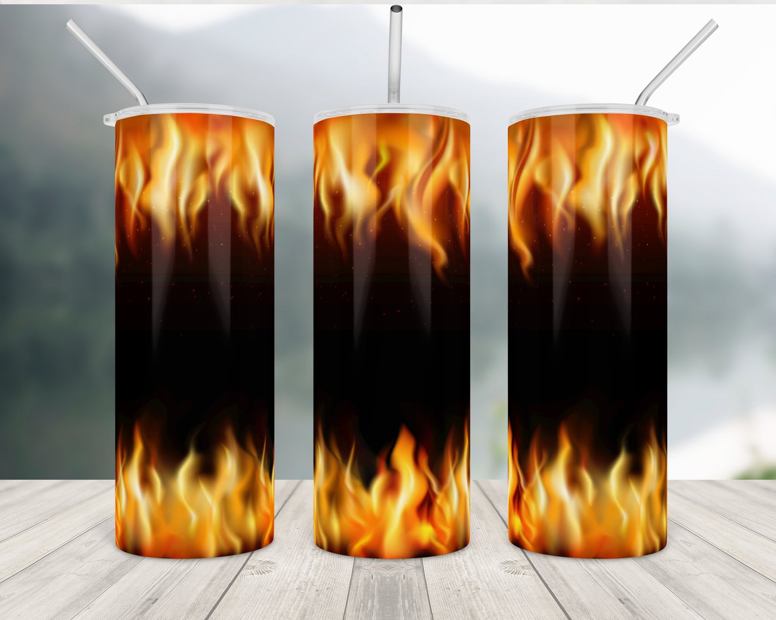 Fire Tumbler Wrap 20oz Skinny Tumbler Sublimation Flame - Etsy
