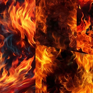 Seamless Fire Digital Paper| Flame Graphics | Flames Frame Printable ...