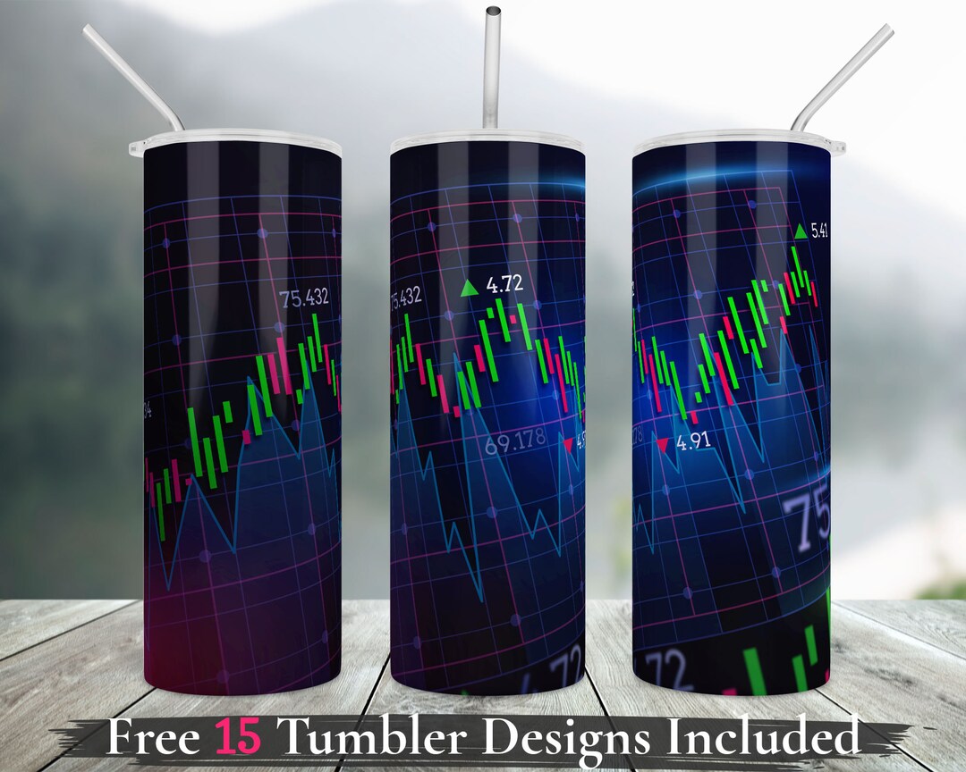 Stock Trading Tumbler Png Wrap 20oz Skinny Tumbler Sublimation Bull ...