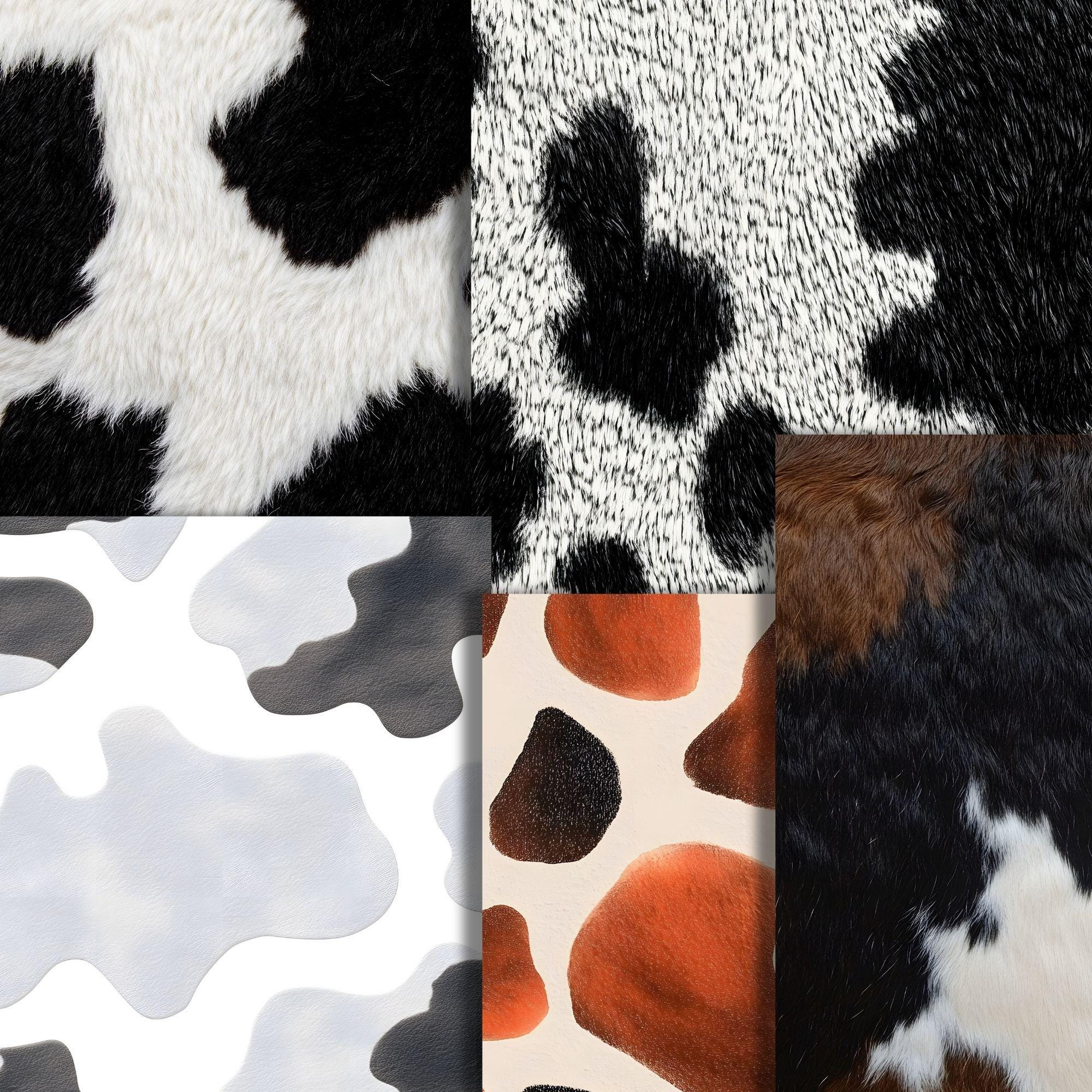 600+ Cow Print Digital Textures – Realistic Black, Brown, Cowskin ...