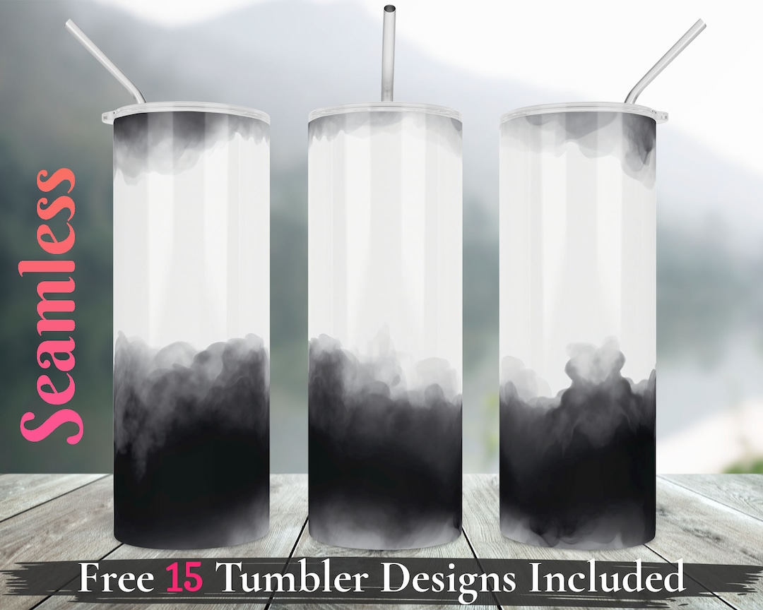 Seamless Smoke Tumbler png 20oz Skinny Tumbler wrap Sublimation Design ...
