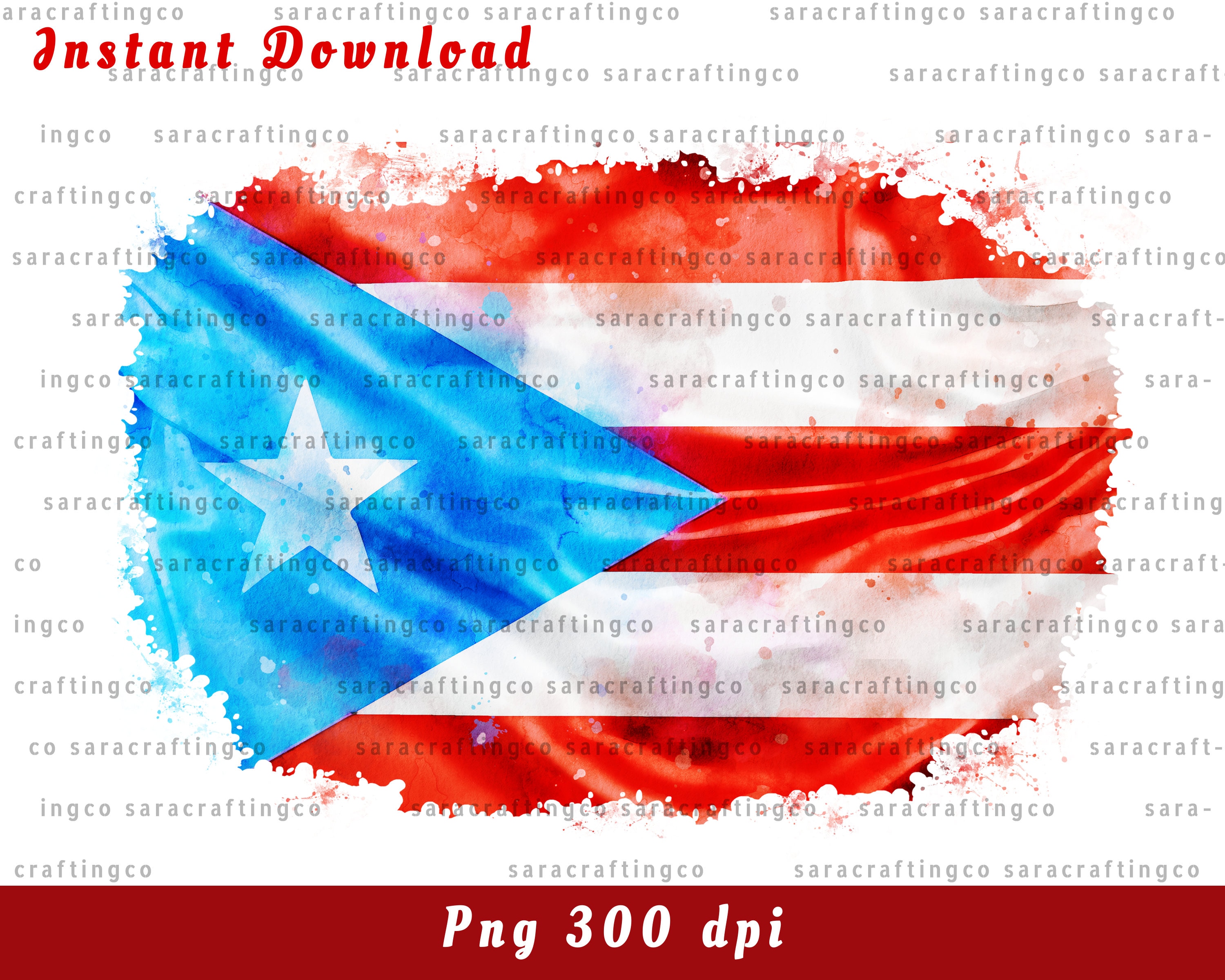 Distress Puerto Rico Flag Sublimation Design Download Png - Etsy