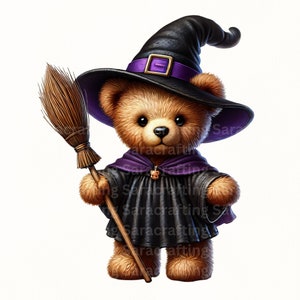 Cute Halloween Teddy Bear Clipart Png Set for Sublimation Commercial ...