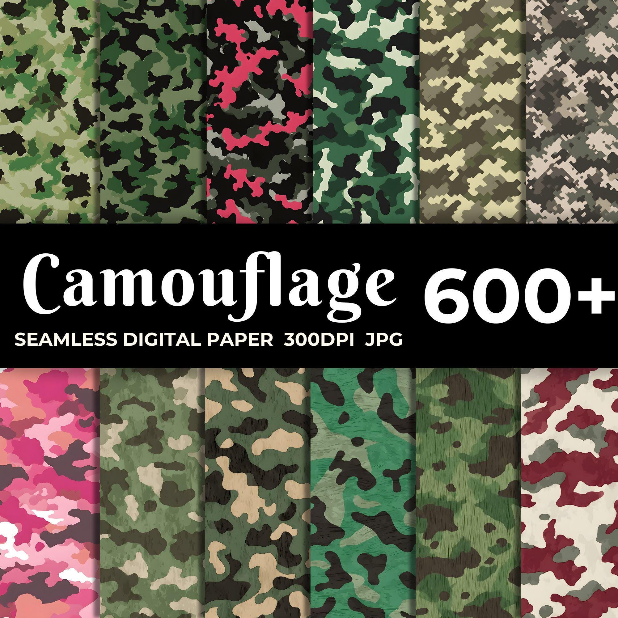 600+ Camouflage Digital Paper Pack, Army, Jungle & Urban Camo Patterns ...