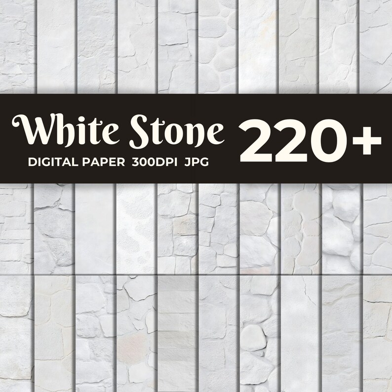 220 White Stone Texture Background Digital Paper, Natural Rock & Brick ...