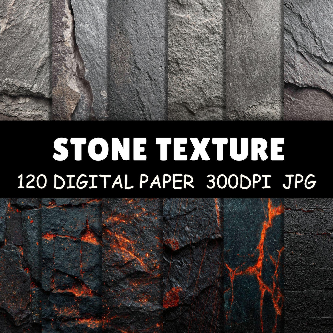 120 Stone Texture Digital Papers | Rock, Brick, and Slate Wall ...