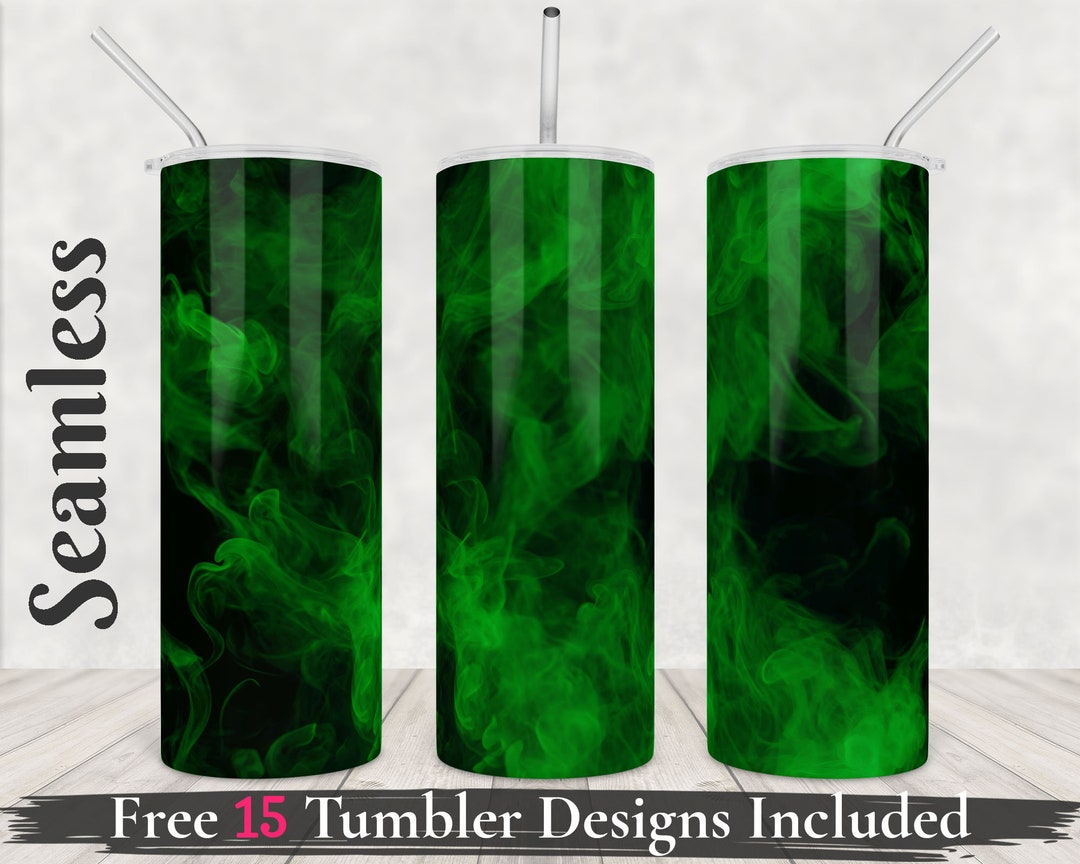 Seamless Green Smoke Tumbler Png 20oz Skinny Tumbler Wrap Sublimation ...