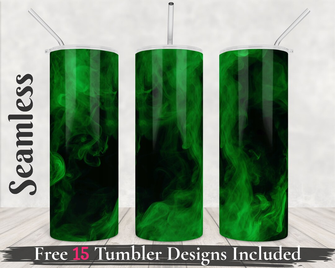 Seamless Green Smoke Tumbler Png 20oz Skinny Tumbler Wrap Sublimation ...